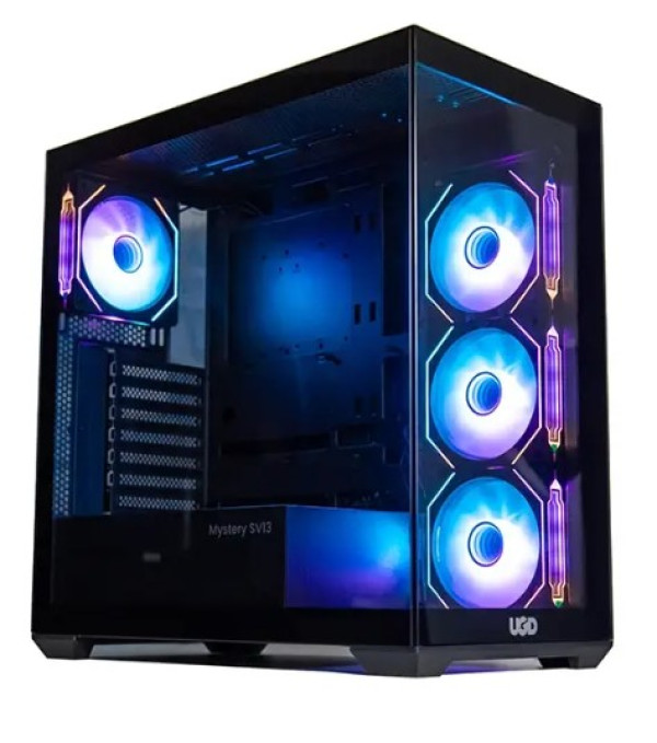 Kućište UGD Mystery SV13 ATX, providna stranica, ugradjena 4xRGB kulera, Crno