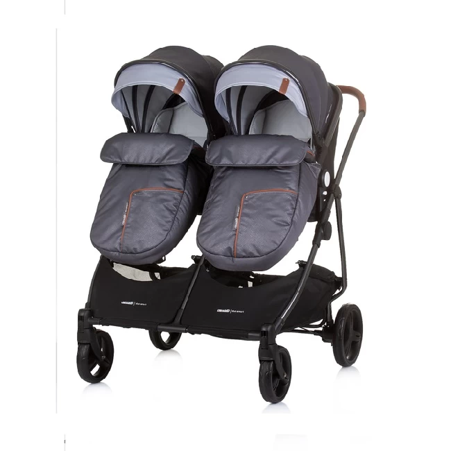 Kolica za blizance 3u1 Chipolino duo smart SGrey