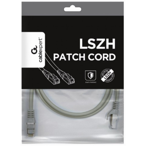PP6A-LSZHCU-0.5M Gembird Mrezni kabl, SFTP CAT.6A BAKARNI LSZH Patch cord 0.5m Grey