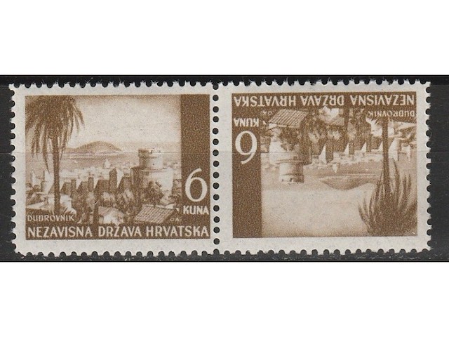 NDH - 1941 - Dubrovnik - Tete-Beche - MNH