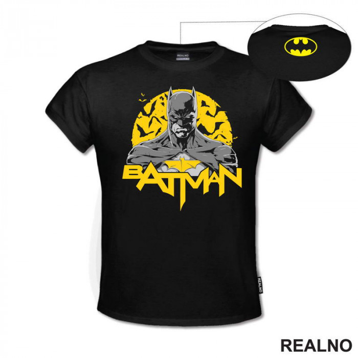 YELLOW MOON AND BATS - BATMAN - MAJICA