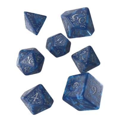 Kockice za igru set 7 - Elvish Cobalt and Silver