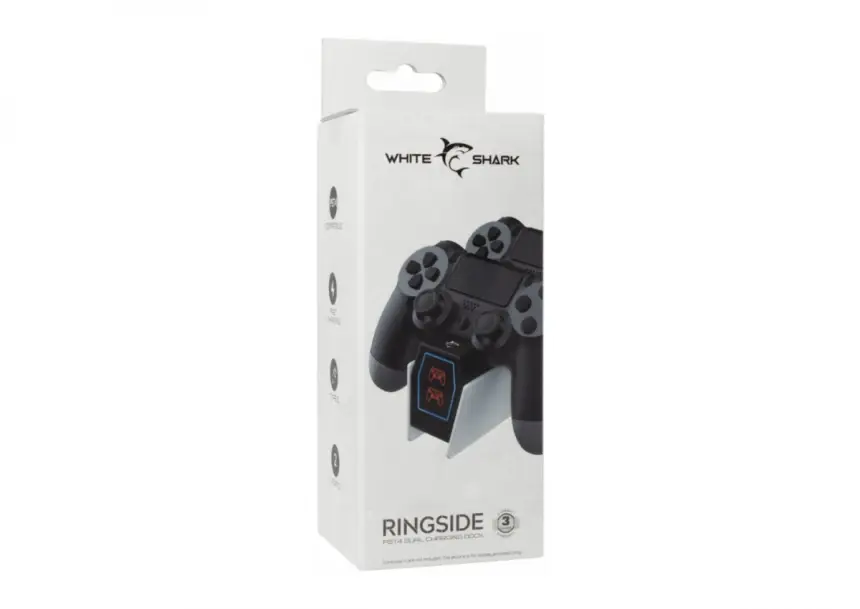 WHITE SHARK PS4 Ringside dock za punjenje dva PS4 kontrolera