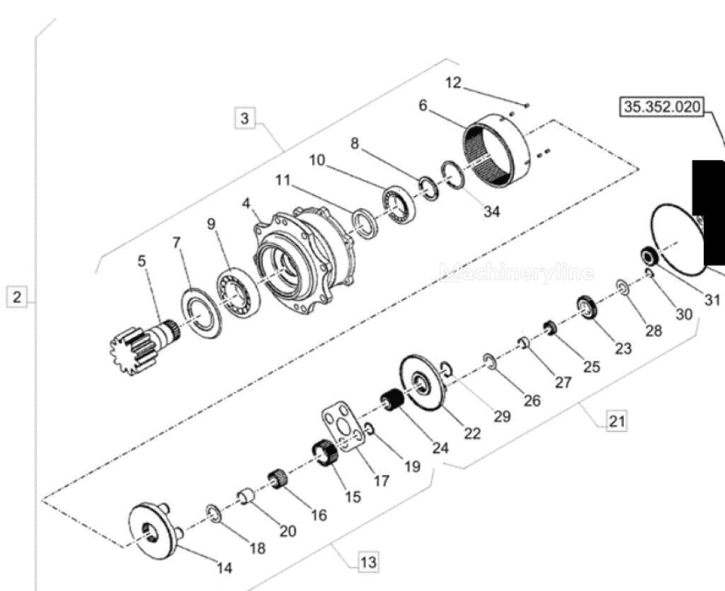 Case XJDK-00162 rotacioni prenosnik za Hyundai R60CE-9 R60CR-9A mini bagera