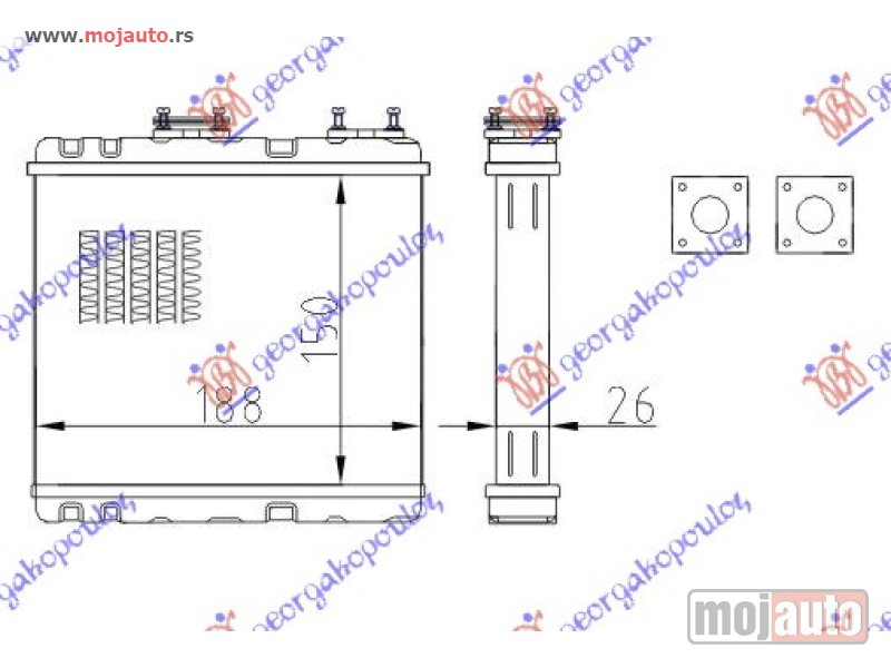 GREJAC KABINE (150x188) (BEZ CEVI I PREKIDACA) Nissan sunny (n14) l/b 92-95 -dostupno