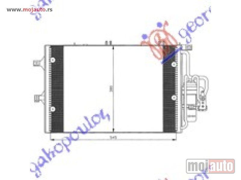 HLADNJAK KLIME 1.7 Di DIZEL (540x380) -2003 Opel corsa c 00-06 -dostupno