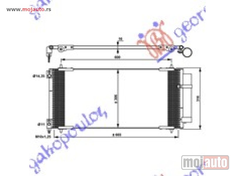 HLADNJAK KLIME 2.2/2.7 HDi (670x307) Peugeot 407 04-10 -dostupno