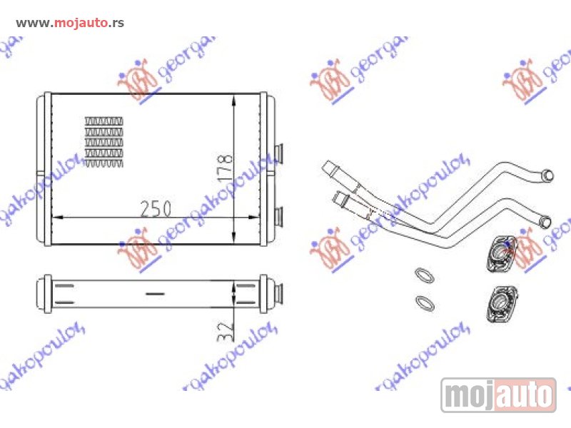 GREJAC KABINE (250x178) (KOMPLET) Fiat scudo 07-16 -dostupno
