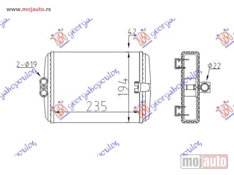 GREJAC KABINE (233x193) Mercedes e class (w210) 96-99 -dostupno