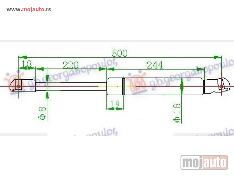AMORTIZER GEPEK VRATA -00 (500L-420N) Audi a3 96-03 -dostupno