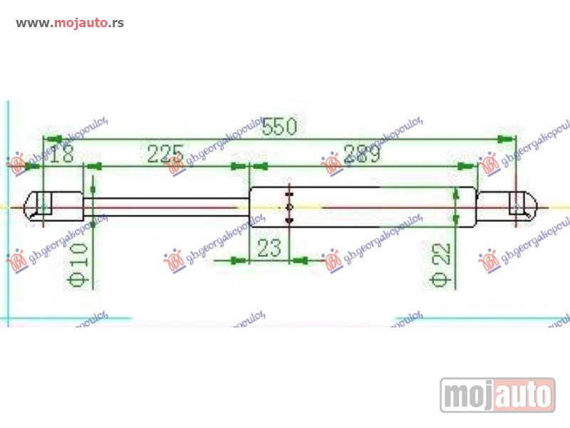 AMORTIZER GEPEK VRATA (850N) Ford transit 95-00 -dostupno