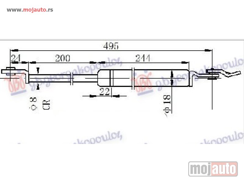 AMORTIZER GEPEK VRATA (495L-190N) Honda cr-v 96-02 -dostupno