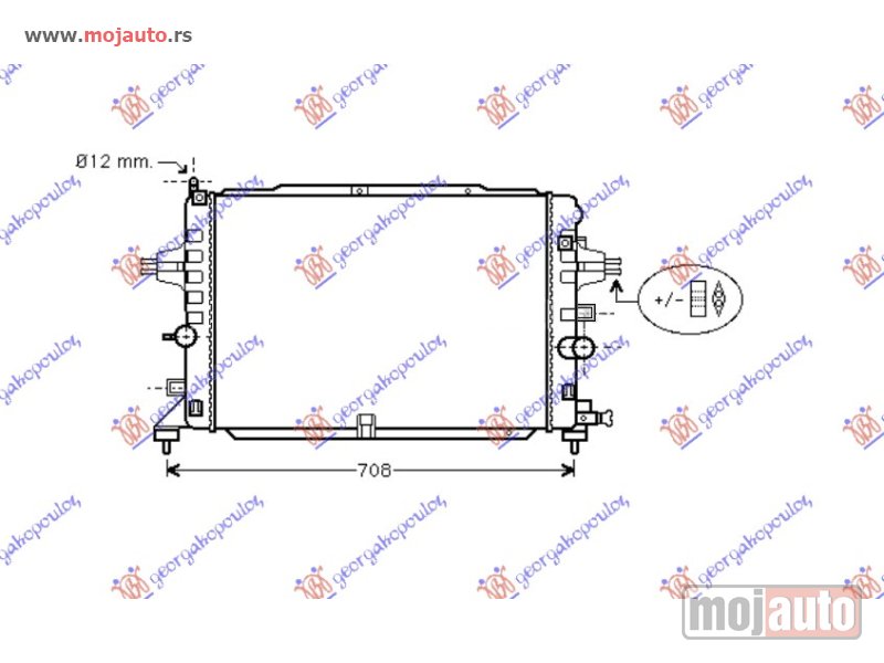 HLADNJAK MOTORA 1.6i 16V TURBO (+/-AC) (60x37) Opel astra h 04-10 -dostupno
