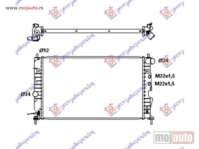 HLADNJAK MOTORA 1.6/1.8 16V (+/-AC) (61x37) Opel vectra b 96-98 -dostupno