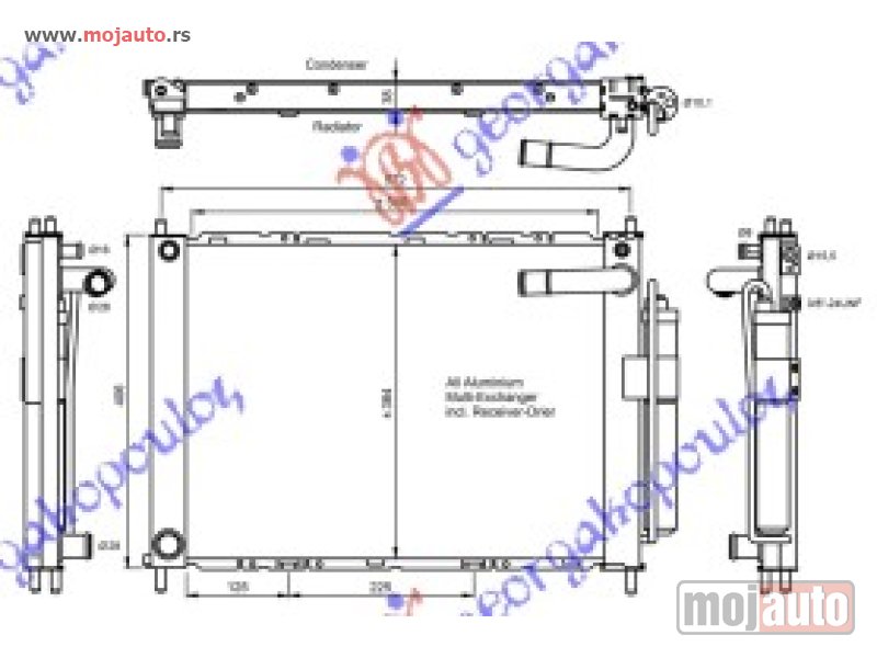 HLADNJAK MOTORA I KLIME 1.0/1.2/1.4/1.6 BENZIN (51x38x3.8) Nissan note 06-13 -dostupno
