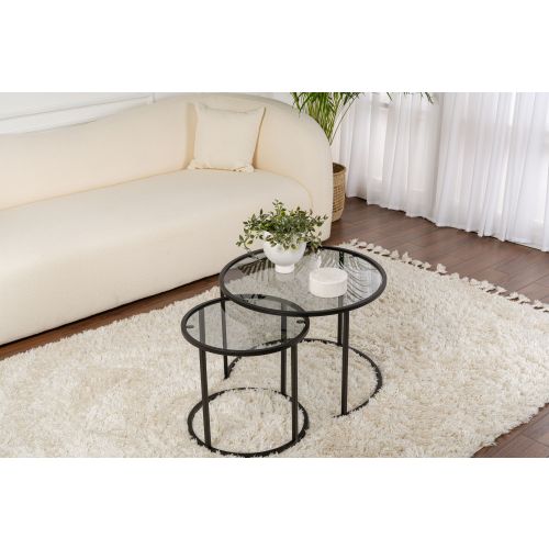 Aurum - 60, 42 - Black, Grey Black Grey Coffee Table Set