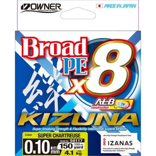 KIZUNA X8 ALB 56117 135m 0.13mm CHARTREUSE