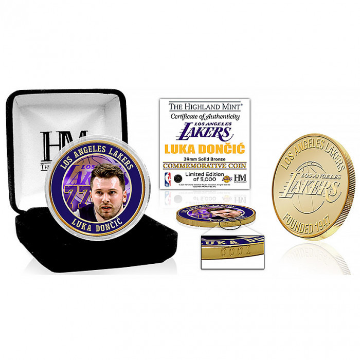 Luka Dončić 77 Los Angeles Lakers Bronze Color Coin kovanica