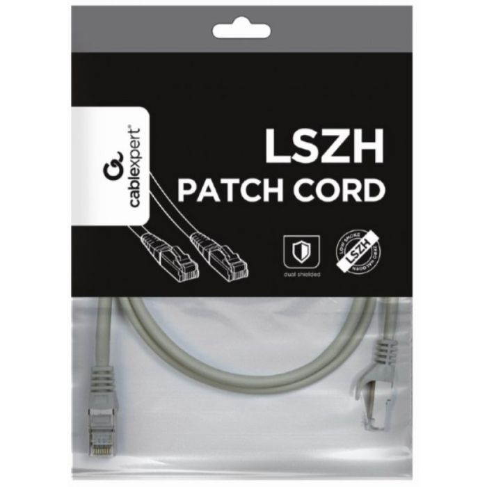 PP6A-LSZHCU-0.5M Gembird Mrezni kabl, SFTP CAT.6A BAKARNI LSZH Patch cord 0.5m Grey
