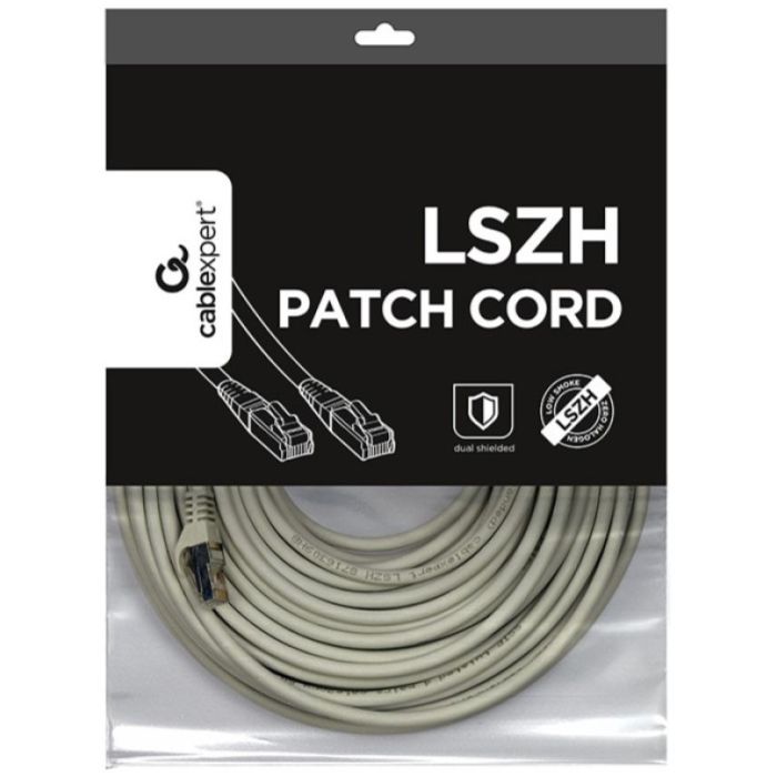 PP6A-LSZHCU-50M Gembird Mrezni kabl, SFTP CAT.6A BAKARNI LSZH Patch cord 50m Grey