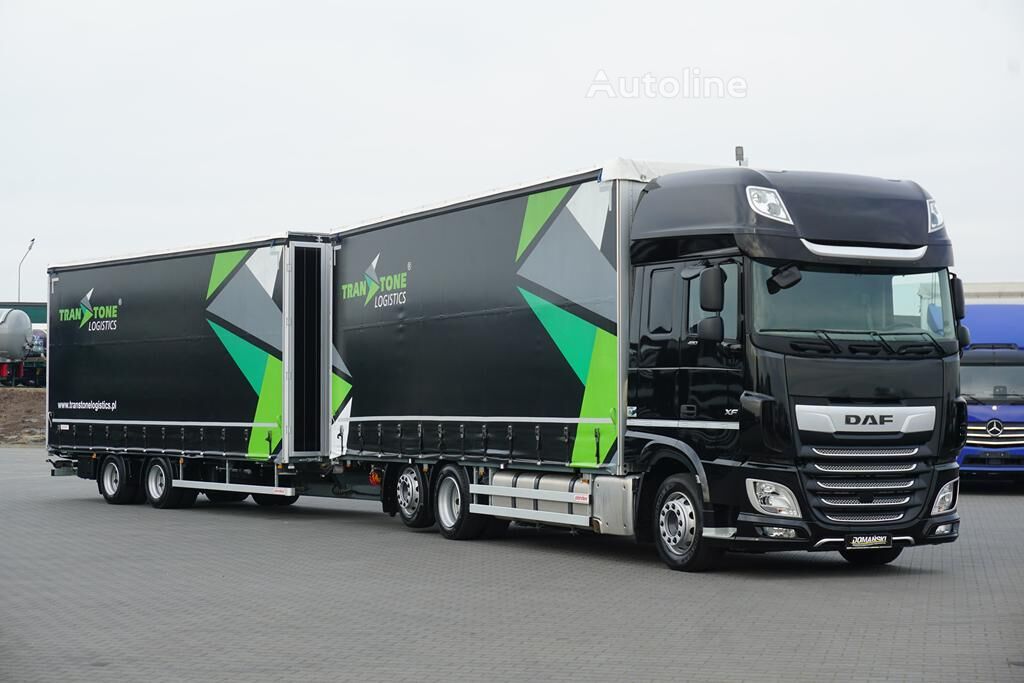 DAF XF / 480 / ACC / EURO 6 / ZESTAW PRZEJAZDOWY 120 M3 / NOWY / NIE kamion sa klizna zavesa cerada + prikolica sa kliznom ceradom