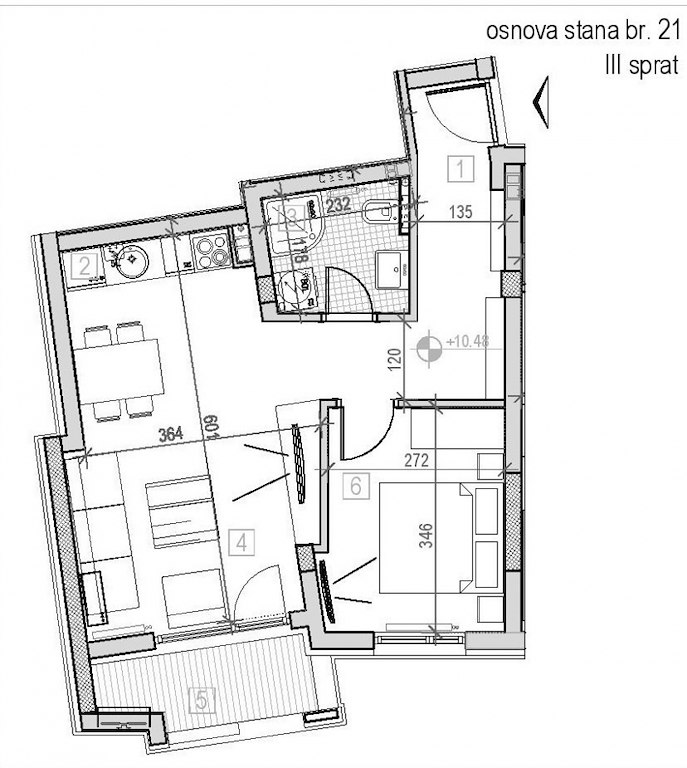 NOVI SAD - PODBARA - 44. 68 m2
