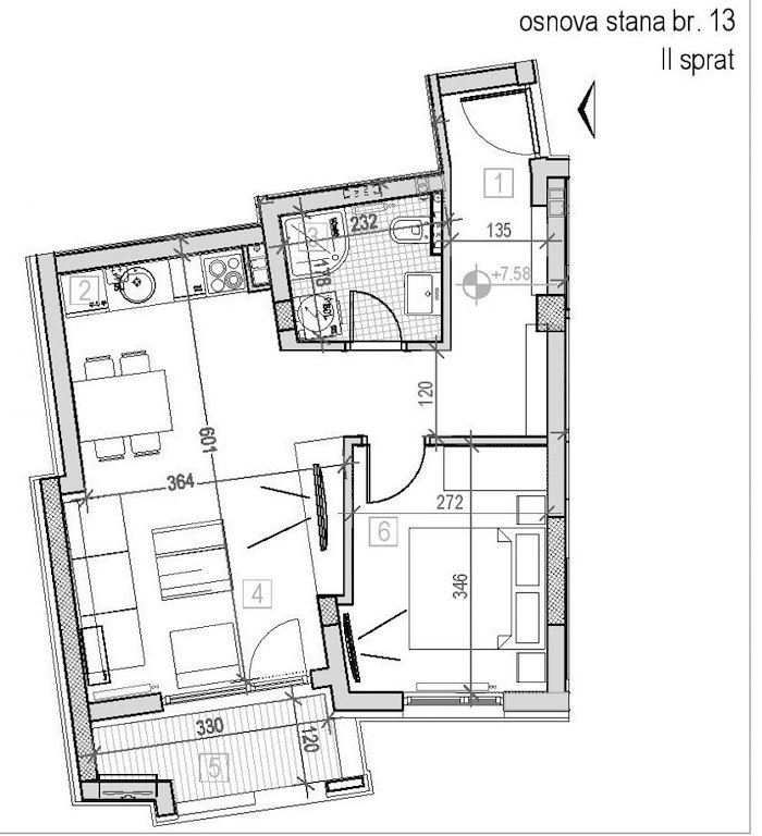 NOVI SAD - PODBARA - 44. 68 m2