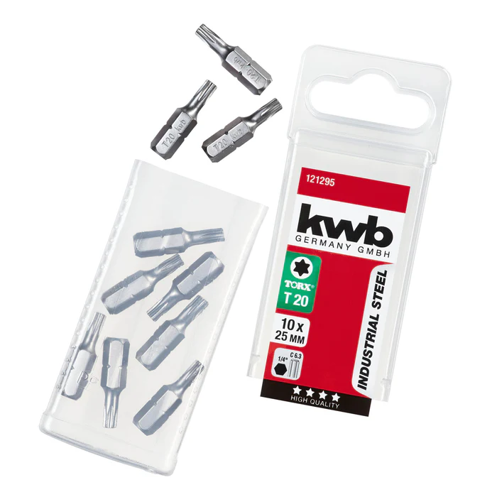 KWB - T20 bit 25mm, Ind. Čelik - 10 kom,Torx, 1/4"; C 6.3 prihvat - TQ 60 - (49121295)