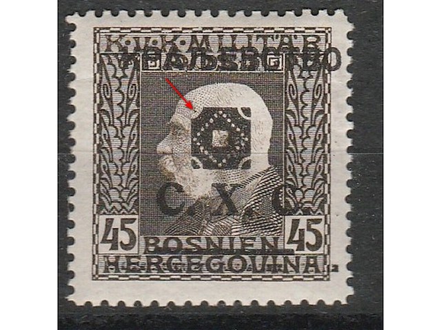 SHS Bosna i Hercegovina - 1919 - 45 Heller - Greška