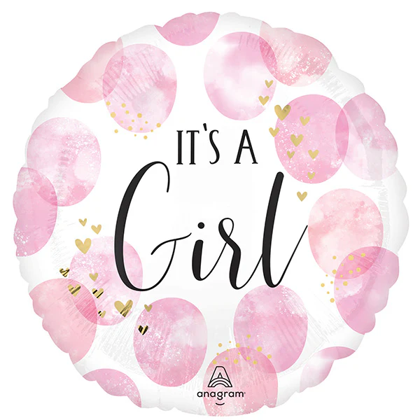 Baby Pink Blue Watercolor Folija Balon