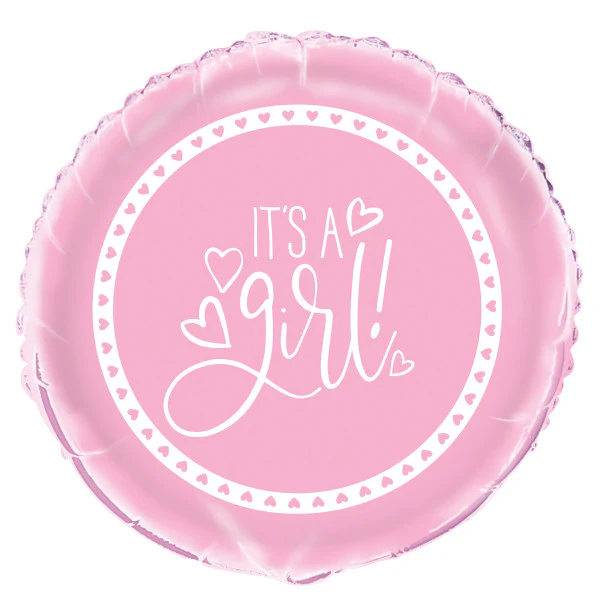 Baby Shower Pink Hearts Folija Balon