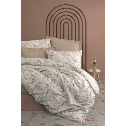Posteljina double sa čaršavom Moil Beige pamuk