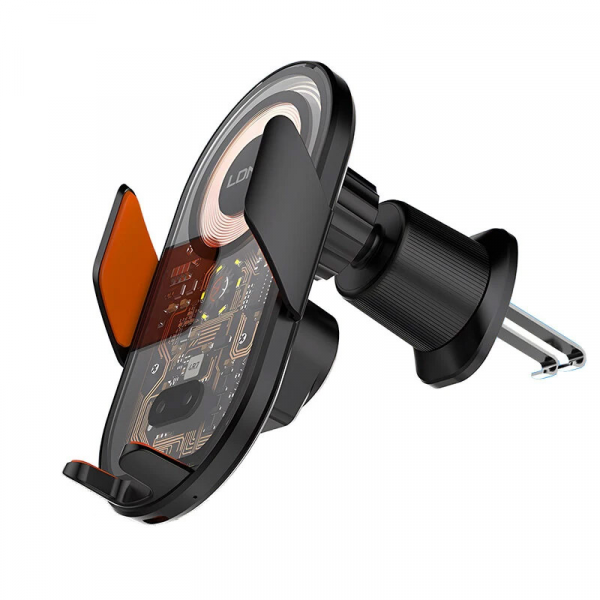 Auto drzac za telefon magnetni za ventilaciju LDNIO sa bezicnim punjenjem 15W MA30 crni X10
