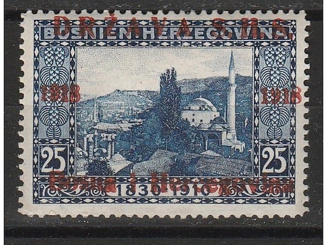 SHS Bosna i Hercegovina - 1918 - Pomeren pretisak