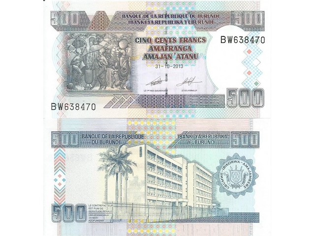 Burundi 500 francs 2013. UNC