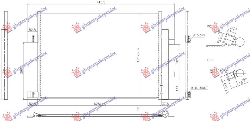 HLADNJAK KLIME 1.7 BENZIN (629x425x12) (NISSENS) NISSAN X-TRAIL (2017-2021) (OEM: 9211000Q0B)