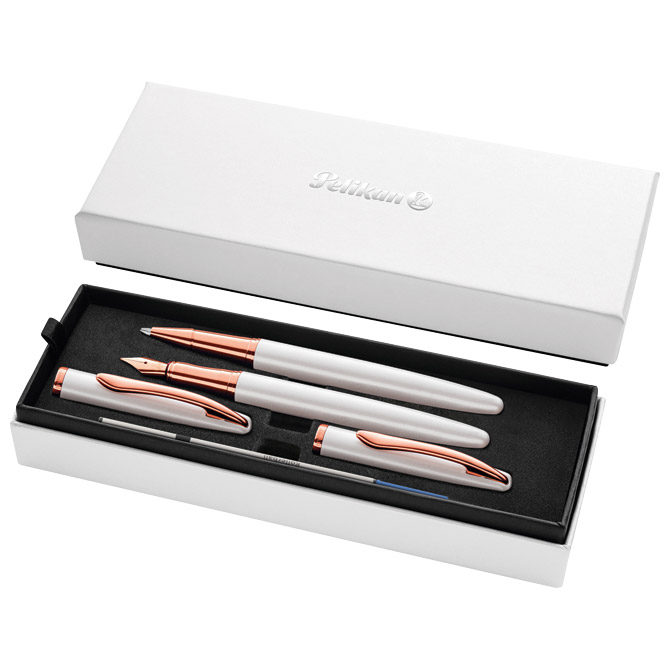 Set nalivpero+roler Jazz Noble Elegance+poklon kutija G25 Pelikan 826907 biserno beli