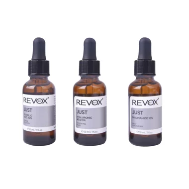 REVOX B77 Set seruma za lice - Just glikolna kiselina 20%, hijaluronska kiselina 5%, niacinamid 10%