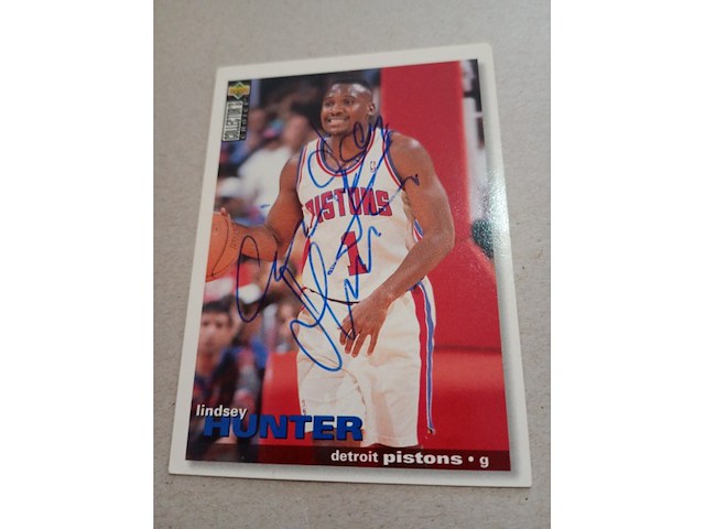 Kartica nba upper deck 1995/96 lindsey hunter autogram