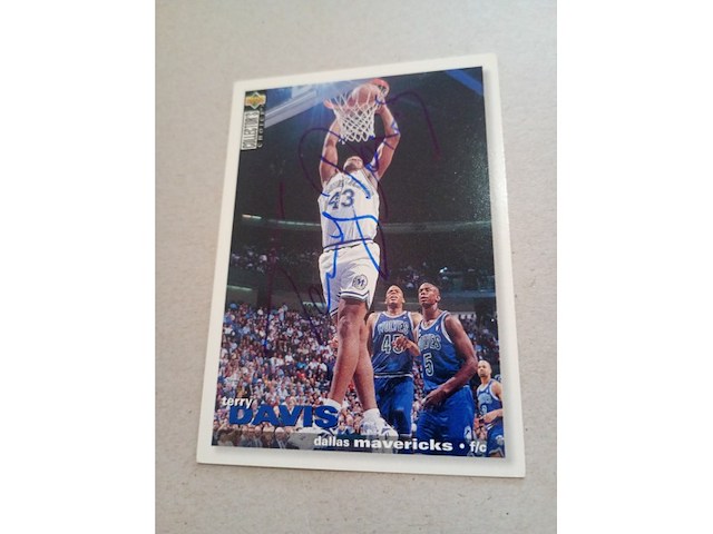Kartica nba upper deck 1995/96 terry davis 313 autogram