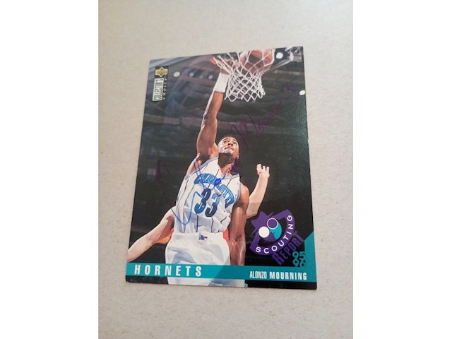 Kartica nba upper deck 1995/96 alonzo mourning autogram