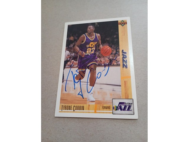 Kartica nba upper deck 1991/92 tyrone corbin autogram
