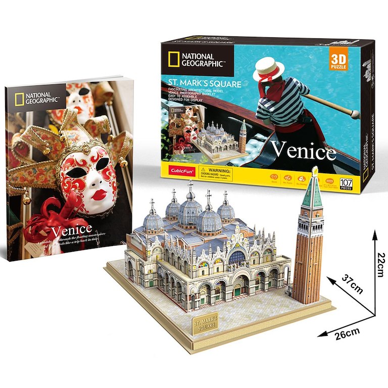 CubicFun Puzzle 3D National Geographic St Marks Square Venice 107pcs CBF209803