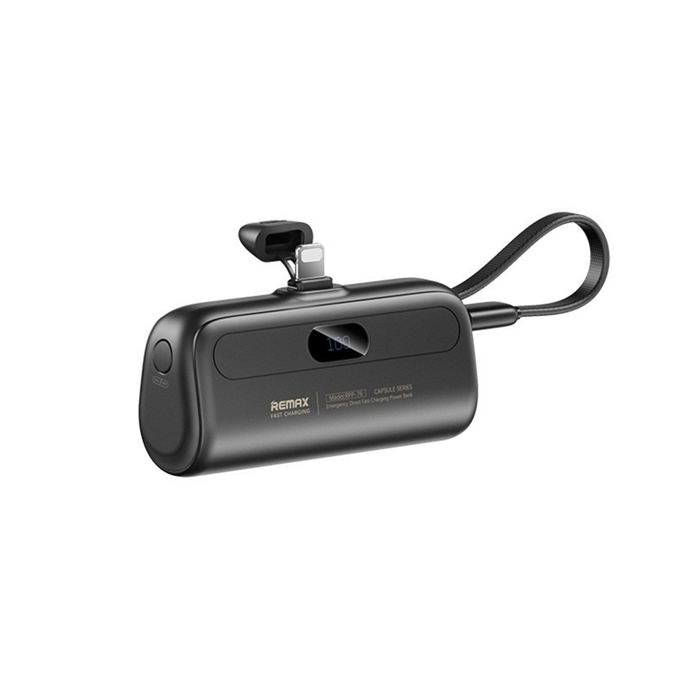 Univerzalna Back Up Baterija REMAX RPP-77 fast charging lightning 5000mAh crni (MS)