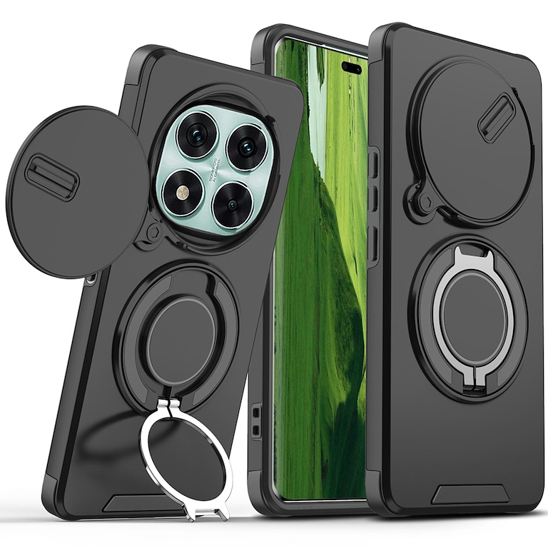 Zastitna maska (futrola) CamShield Ring stand - Xiaomi Redmi Note 14 Pro Plus 5G (EU) crna