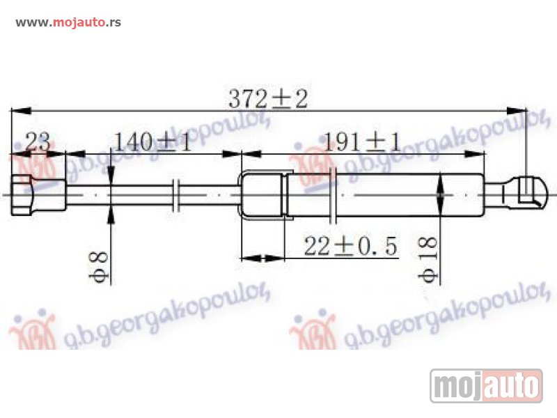 AMORTIZER GEPEK VRATA (375L-495N) Citroen c5 08-16 -nedostupno