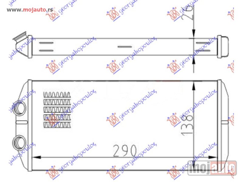 GREJAC KABINE (290x140x26) (TIP DENSO) Citroen c4 picasso 07-14 -dostupno