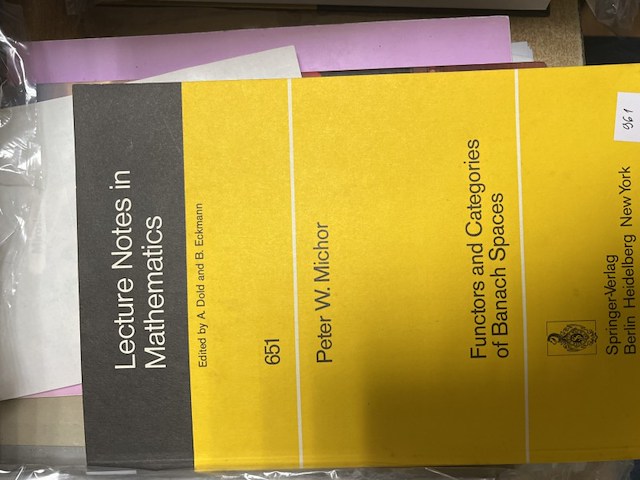 Functors and categories of banach spaces /peter michor