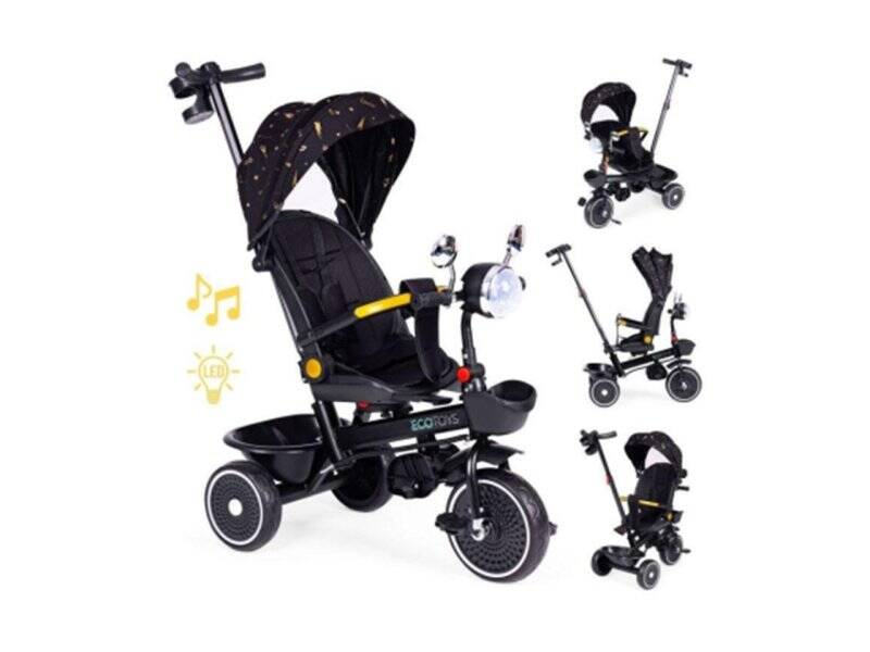 ECO TOYS 2U1 TRICIKL SA ROTIRAJUĆIM SEDIŠTEM WQL-186 BLACK