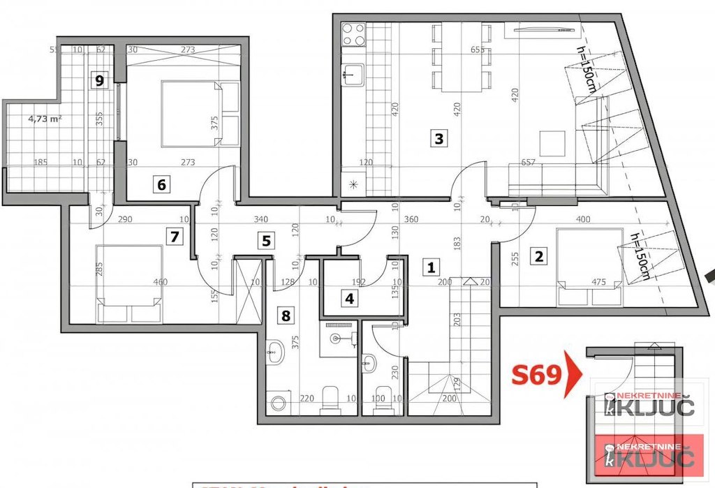 SREMSKA KAMENICA, 93m2, Četvorosoban-Penthouse sa PDV